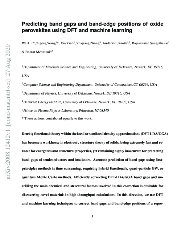 (PDF) Predicting band gaps and band-edge positions of oxide perovskites ...