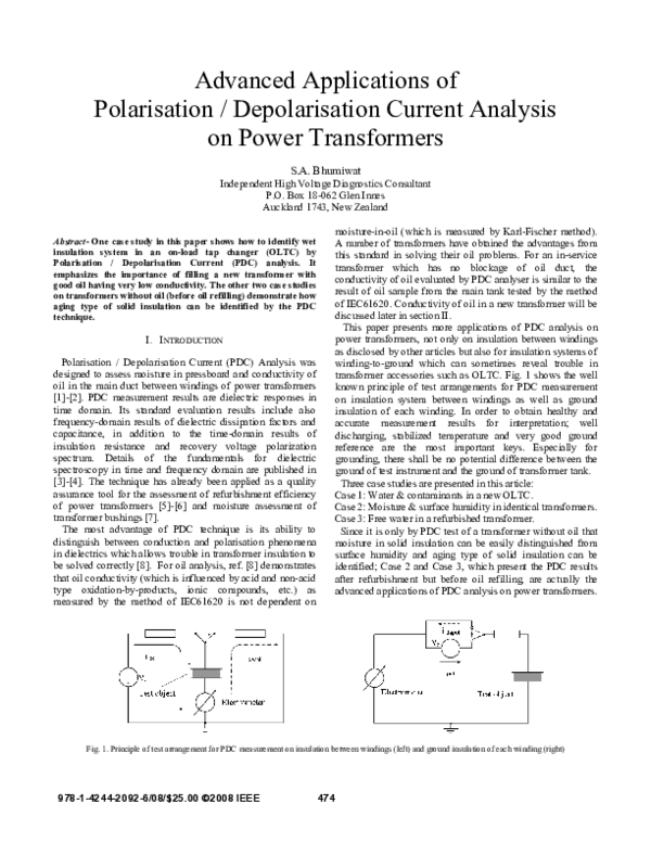 (PDF) Advanced Applications of Polarisation / Depolarisation Current ... (PDF) Advanced Applications of Polarisation / Depolarisation Current ...