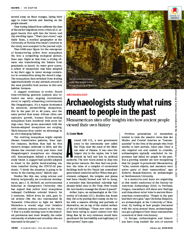 (PDF) Archaeologists study what ruins meant to people in the past