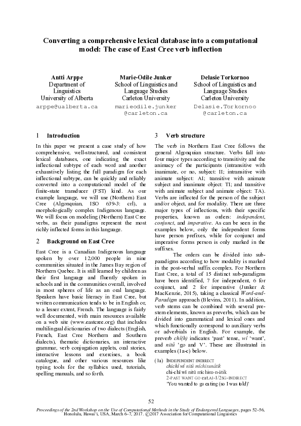 Pdf Converting A Comprehensive Lexical Database Into A Computational
