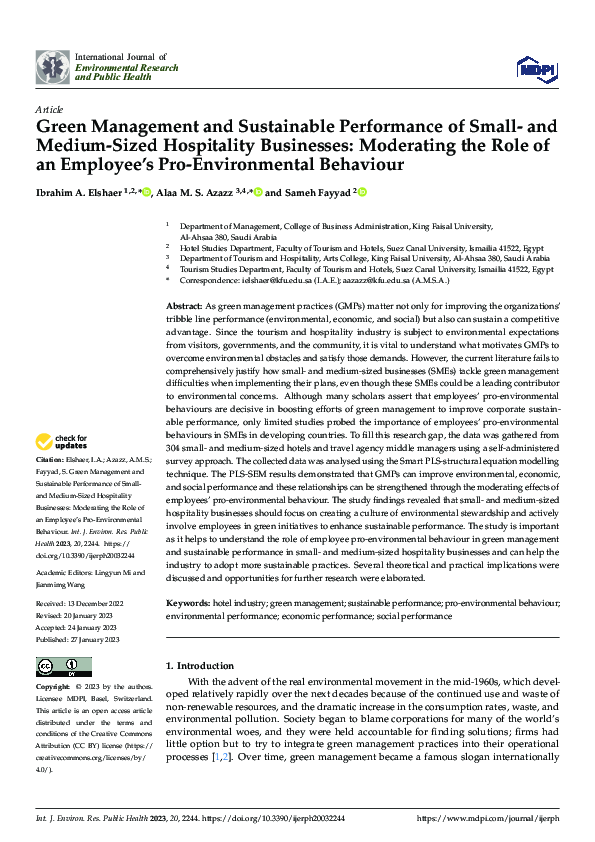 (PDF) Green Management and Sustainable Performance of Small- and Medium ...