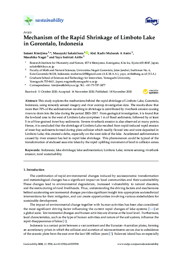 (PDF) Mechanism of the Rapid Shrinkage of Limboto Lake in Gorontalo ...