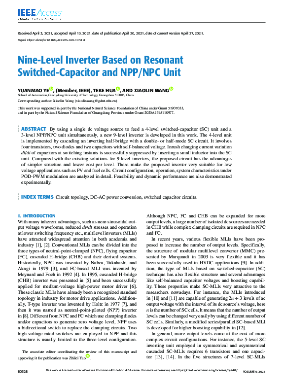 (PDF) Nine-Level Inverter Based on Resonant Switched-Capacitor and NPP ...