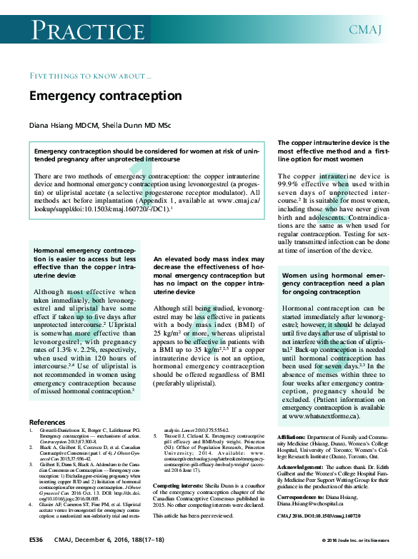(PDF) Emergency contraception