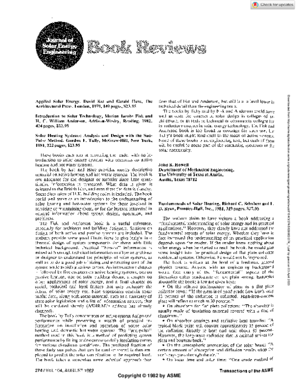 (PDF) Applied Solar Energy and Introduction to Solar Technology and ...
