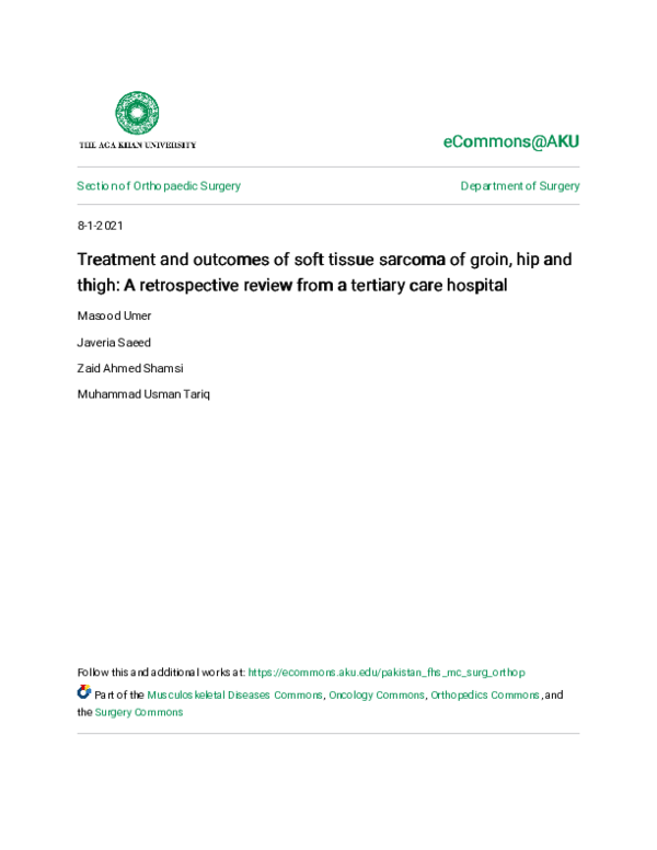 (PDF) Treatment and outcomes of soft tissue sarcoma of groin, hip and ...