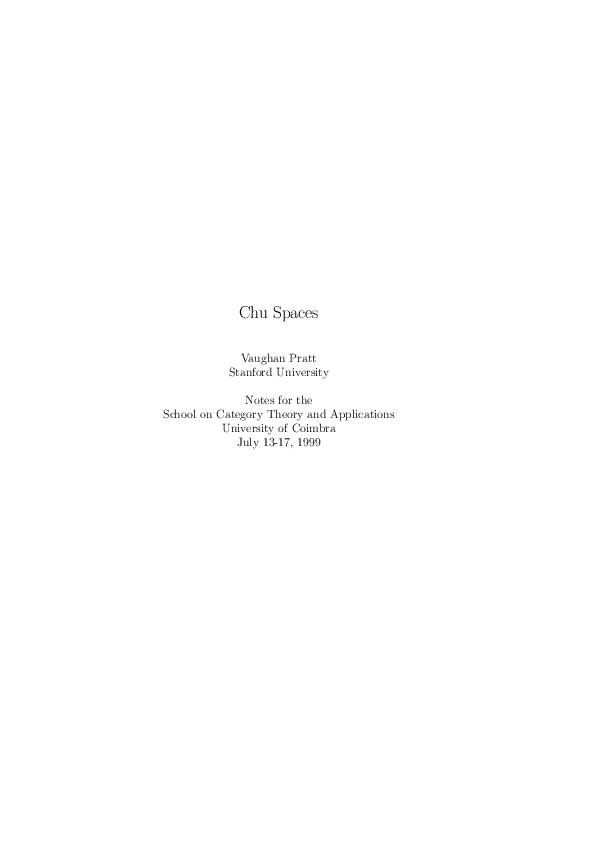 (PDF) Chu Spaces