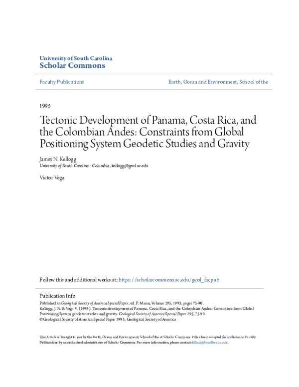 (PDF) Tectonic development of Panama, Costa Rica, and the Colombian ...