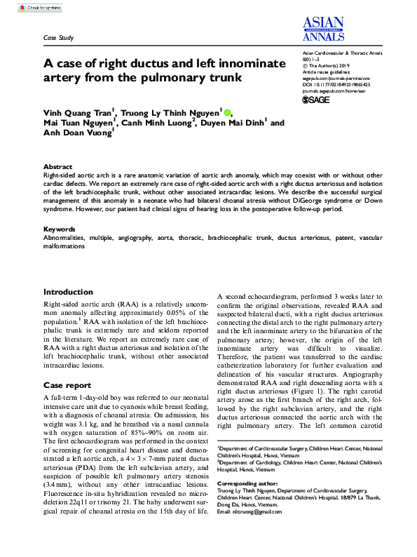 (PDF) A case of right ductus and left innominate artery from the ...