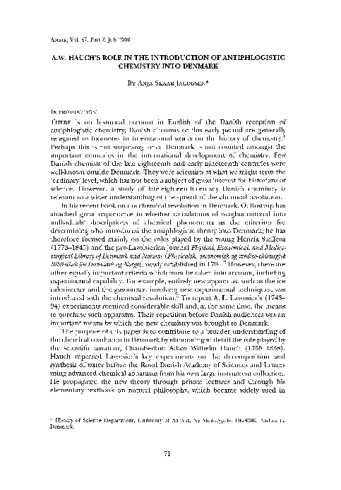 (PDF) A.W. Hauch's Role in the Introduction of Antiphlogistic Chemistry ...