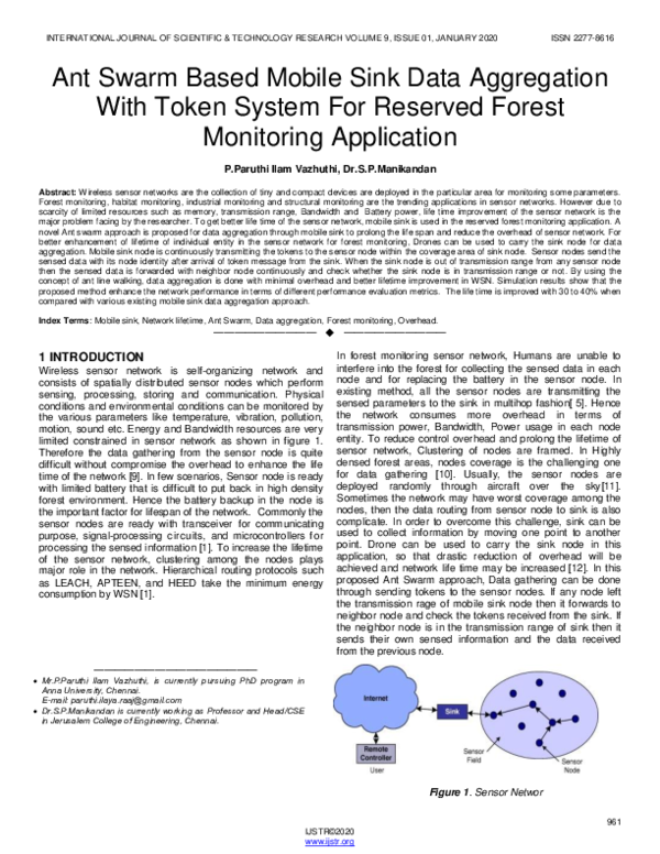 (PDF) Ant Swarm Based Mobile Sink Data Aggregation With Token System For Reserved Forest ...
