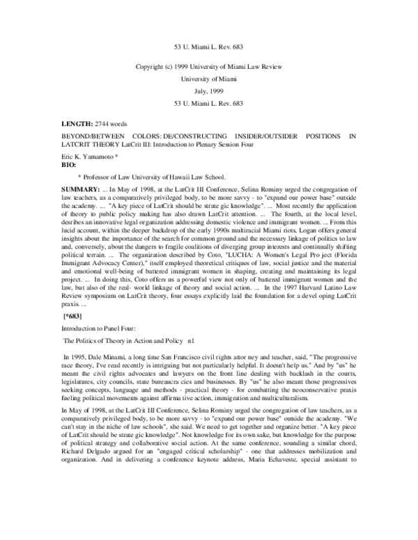 (PDF) BEYOND/BETWEEN COLORS: DE/CONSTRUCTING INSIDER/OUTSIDER POSITIONS ...