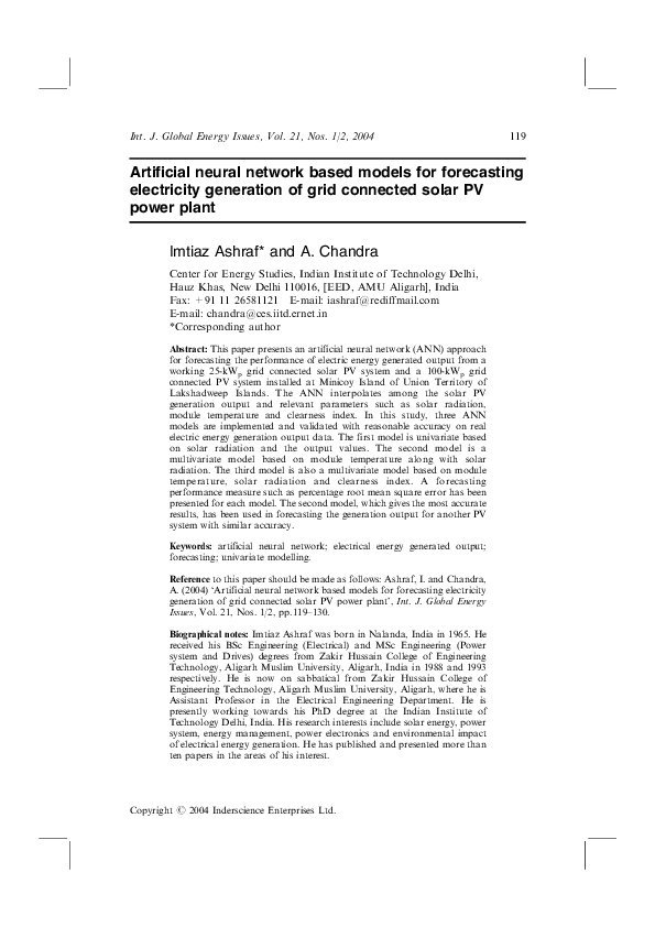 Pdf Artificial Neural Network Based Models For Forecasting Electricity Generation Of Grid 