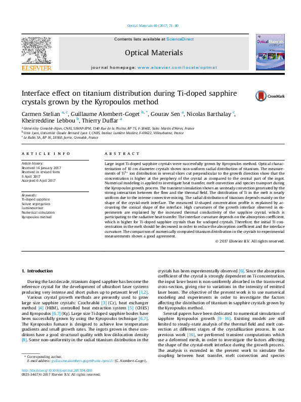 (PDF) Interface effect on titanium distribution during Ti-doped ...