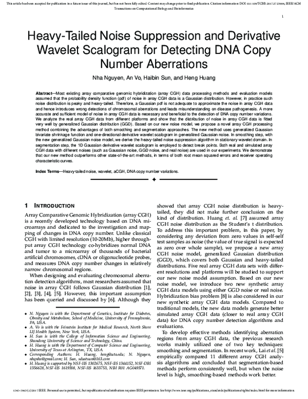 (PDF) Heavy-Tailed Noise Suppression and Derivative Wavelet Scalogram for Detecting DNA Copy ...