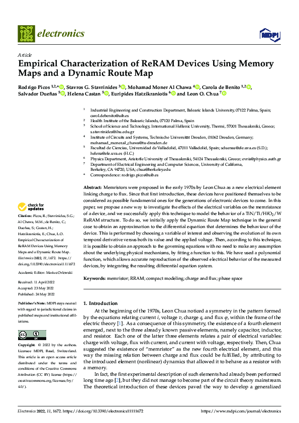 (PDF) Empirical Characterization of ReRAM devices using Memory Maps and Dynamic Route Map