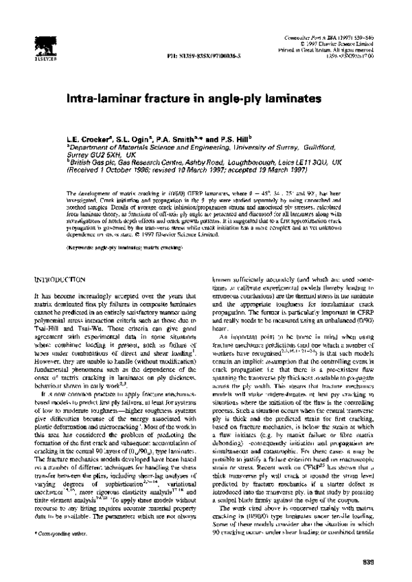 (PDF) Intra-laminar fracture in angle-ply laminates