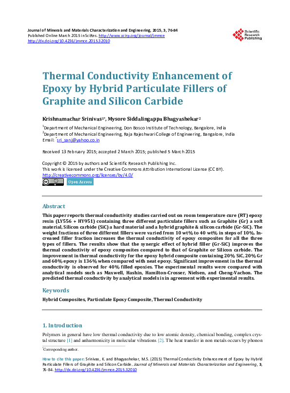 (PDF) Thermal Conductivity Enhancement of Epoxy by Hybrid Particulate ...