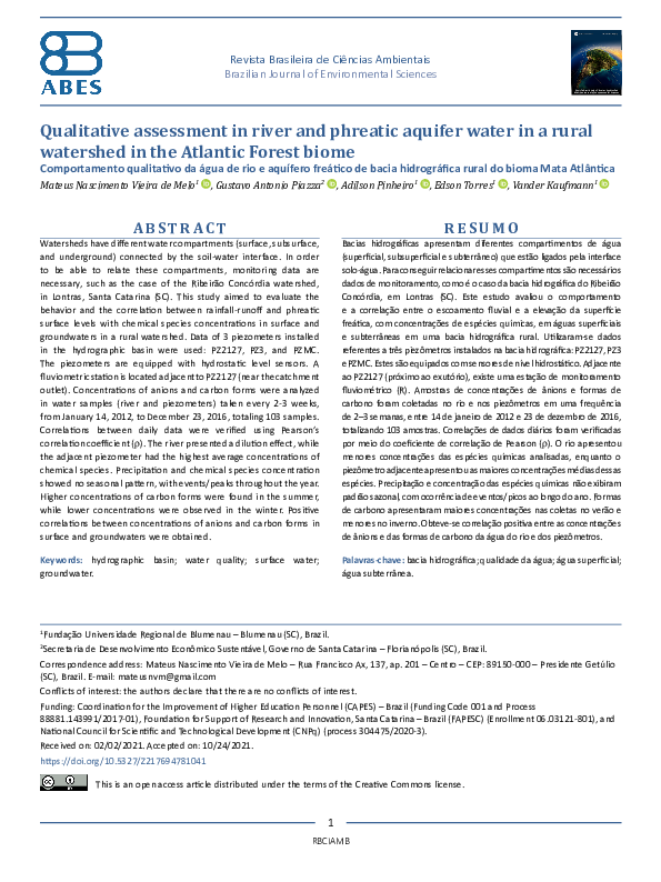 (PDF) Qualitative assessment in river and phreatic aquifer water in a ...
