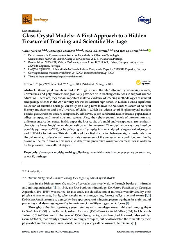 (PDF) Glass Crystal Models: A First Approach to a Hidden Treasure of ...