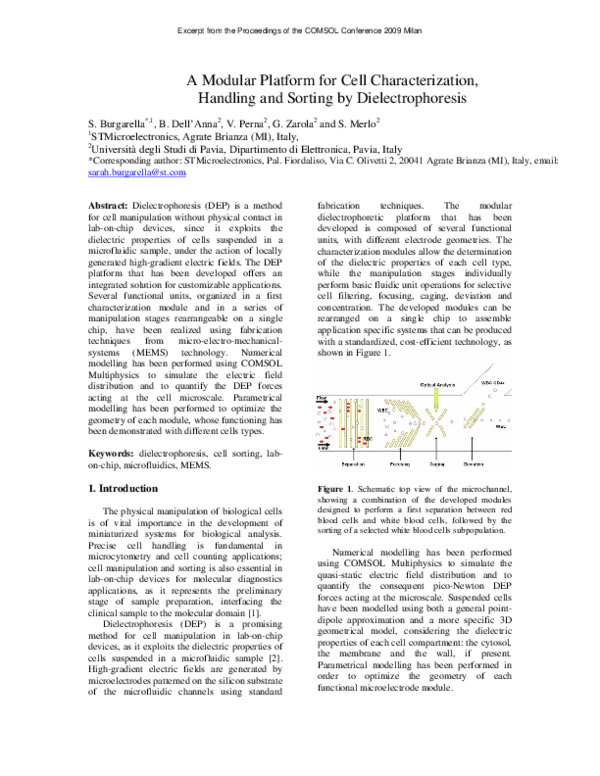 (PDF) A modular micro-fluidic platform for cells handling by ...