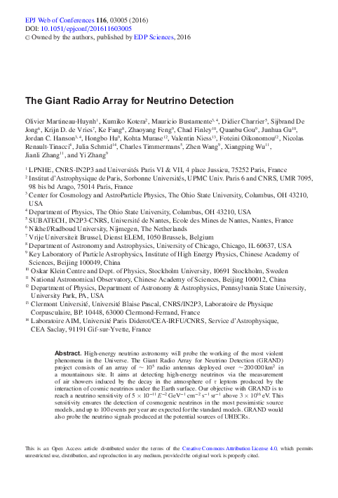 (PDF) The Giant Radio Array for Neutrino Detection (PDF) The Giant Radio Array for Neutrino Detection