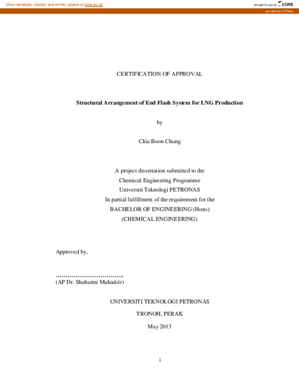 (PDF) Structural Arrangement of End Flash System for LNG Production