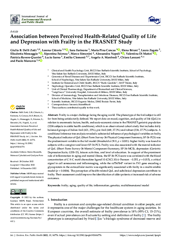 (PDF) Association between Perceived Health-Related Quality of Life and ...