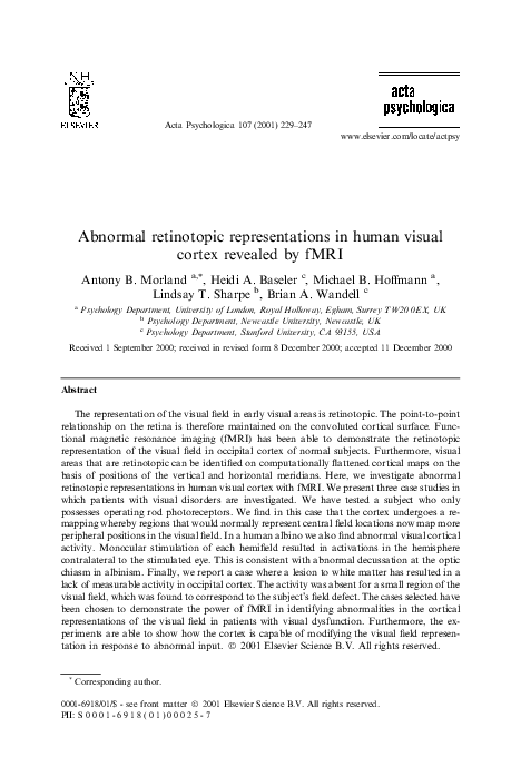 Abnormal retinotopic representations in human visual cortex revealed by ...