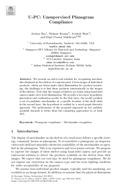 (PDF) U-PC: Unsupervised Planogram Compliance