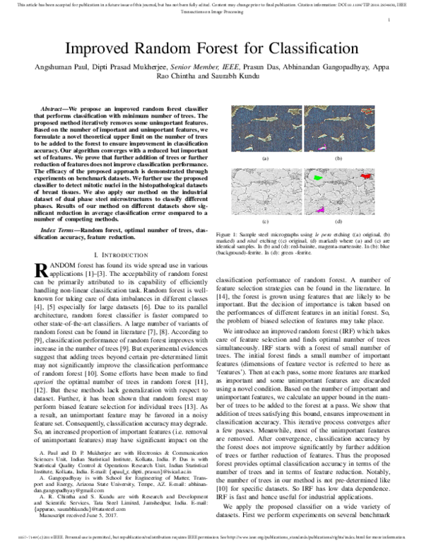 (PDF) Improved Random Forest for Classification
