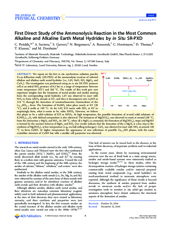 (PDF) First Direct Study of the Ammonolysis Reaction in the Most Common ...