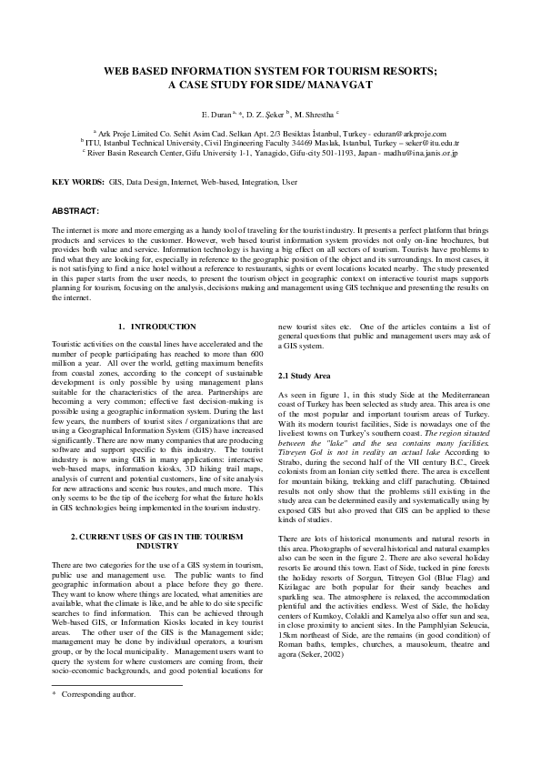 (PDF) Web Based Information System for Tourism Resorts; a Case Study ...