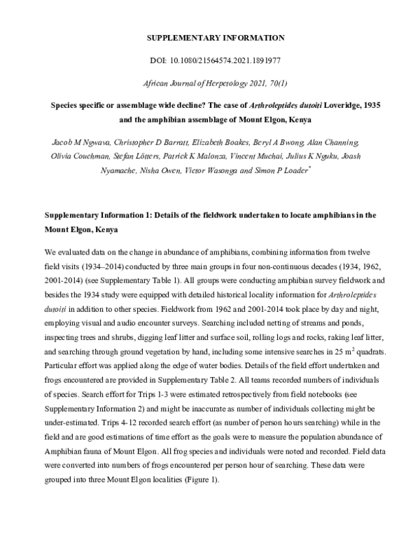 (PDF) Species-specific or assemblage-wide decline? The case of ...