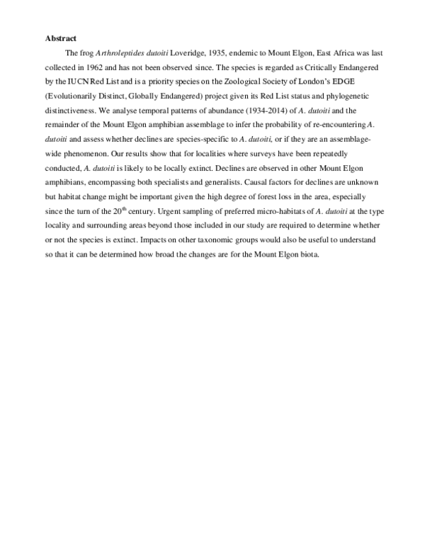 (PDF) Species-specific or assemblage-wide decline? The case of ...