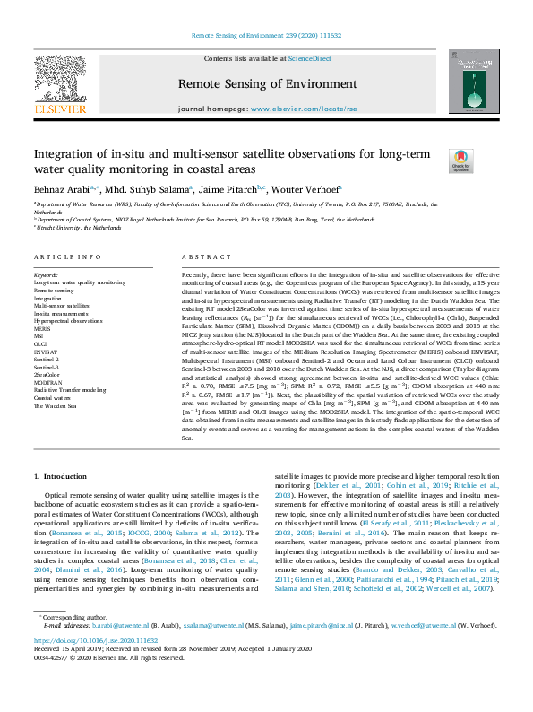 (PDF) Integration of in-situ and multi-sensor satellite observations for long-term water quality ...