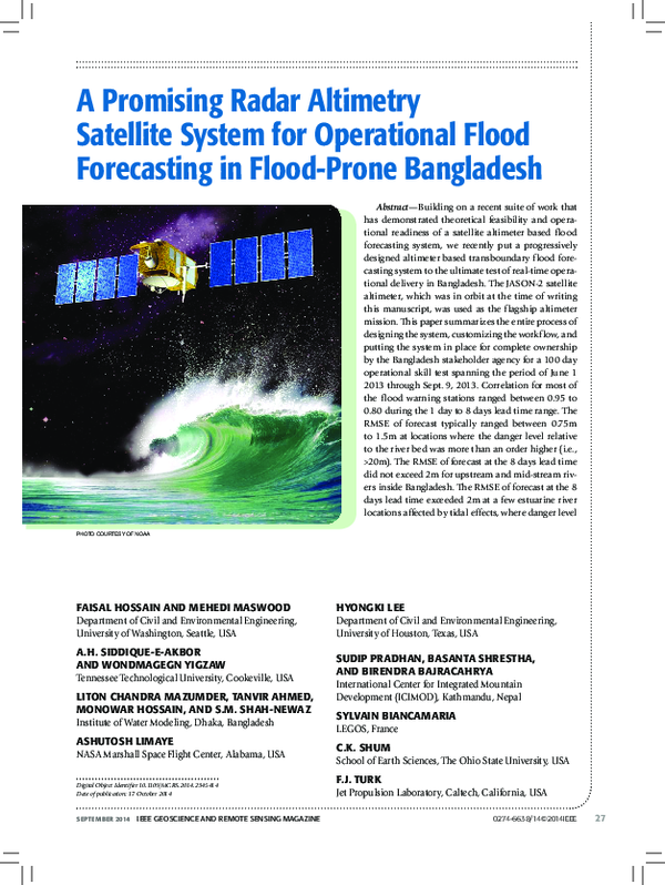 (PDF) A Promising Radar Altimetry Satellite System for Operational Flood Forecasting in Flood ...
