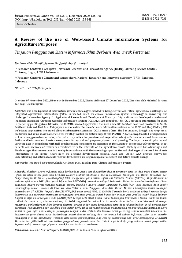 (PDF) A Review of the use of Web-based Climate Information Systems for ...