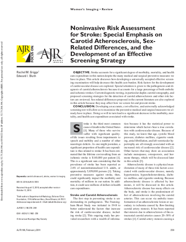 (PDF) Noninvasive Risk Assessment for Stroke: Special Emphasis on ...
