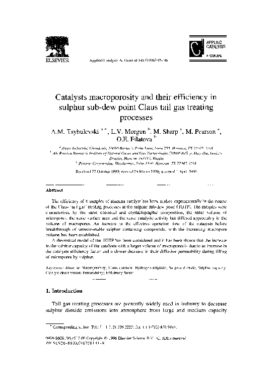 (PDF) Catalysts macroporosity and their efficiency in sulphur sub-dew ...