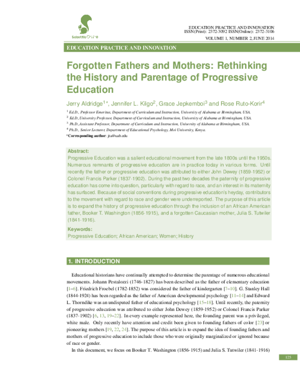 (PDF) Forgotten Fathers and Mothers: Rethinking the History and ...