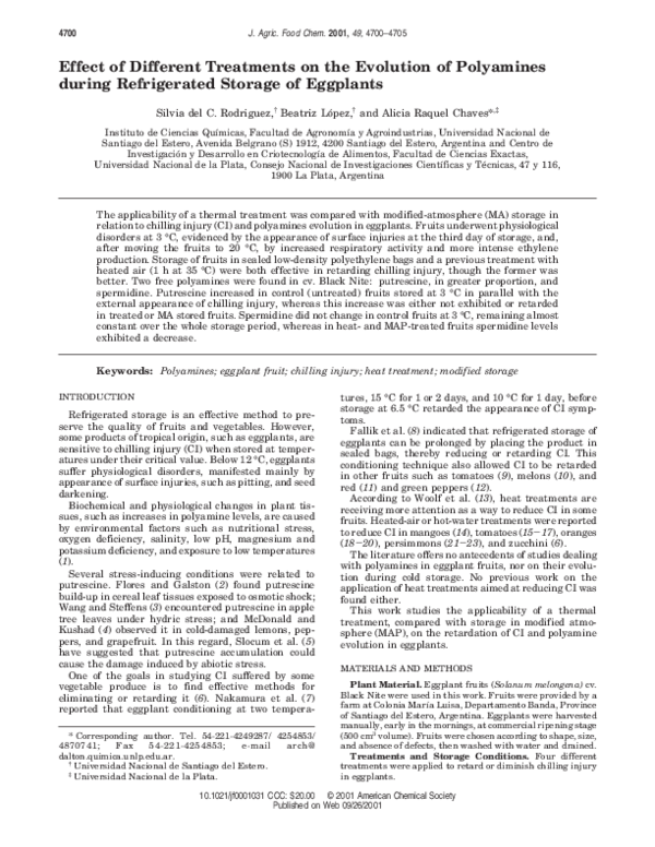 (PDF) Effect of Different Treatments on the Evolution of Polyamines ...