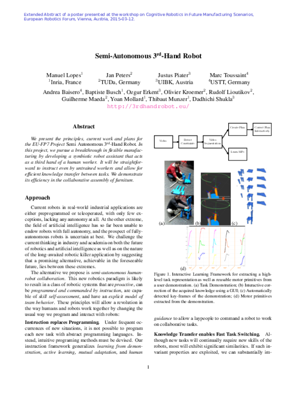 (PDF) Semi-Autonomous 3 rd-Hand Robot
