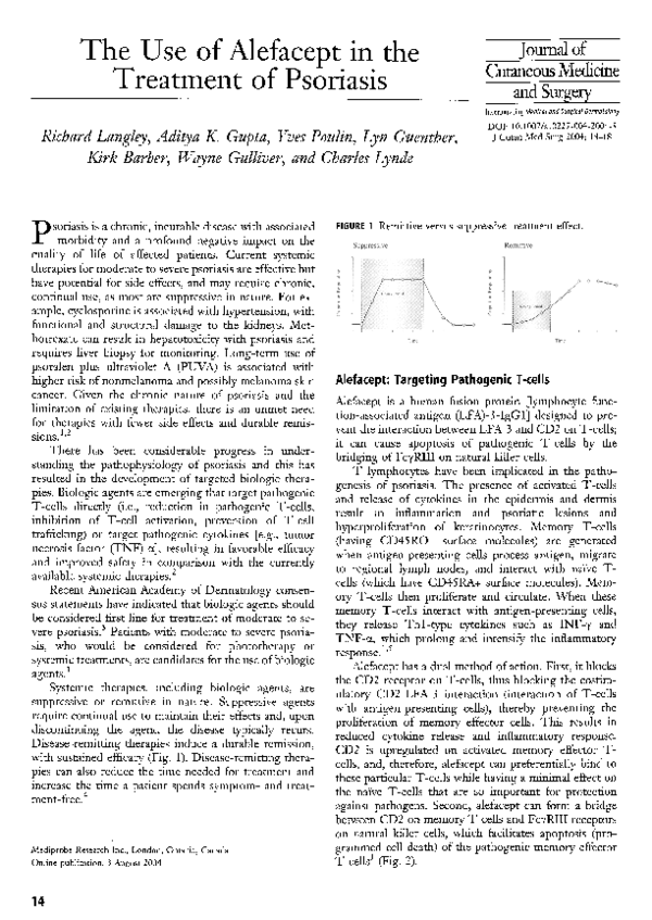 (PDF) The use of alefacept in the treatment of psoriasis