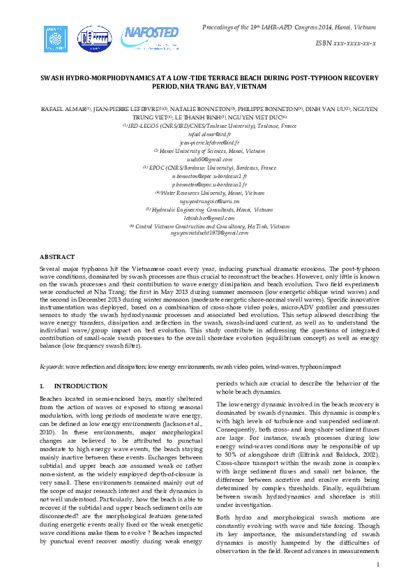 (PDF) Proceedings of the 19th IAHR-APD Congress 2014, Hanoi, Vietnam
