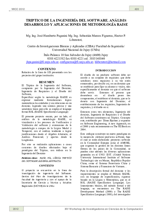 (PDF) Tríptico de la ingeniería del software