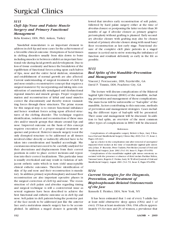 (PDF) S111: Cleft Lip/Nose and Palate: Muscle Surgery and Primary ...
