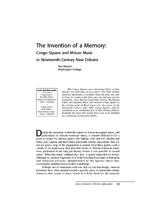 (PDF) The Invention of a Memory | Ted Widmer - Academia.edu
