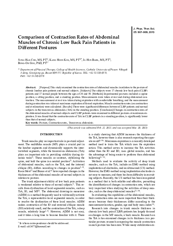 (PDF) Comparison of Contraction Rates of Abdominal Muscles of Chronic ...