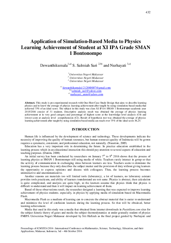 (PDF) Application of Simulation-Based Media to Physics Learning ...